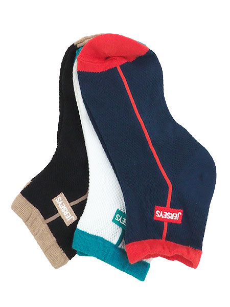 GUNZE(グンゼ)EDWIN JERSEYS 婦人ショートソックス 3足組 サイドライン 消臭 EWV512 の格安通販